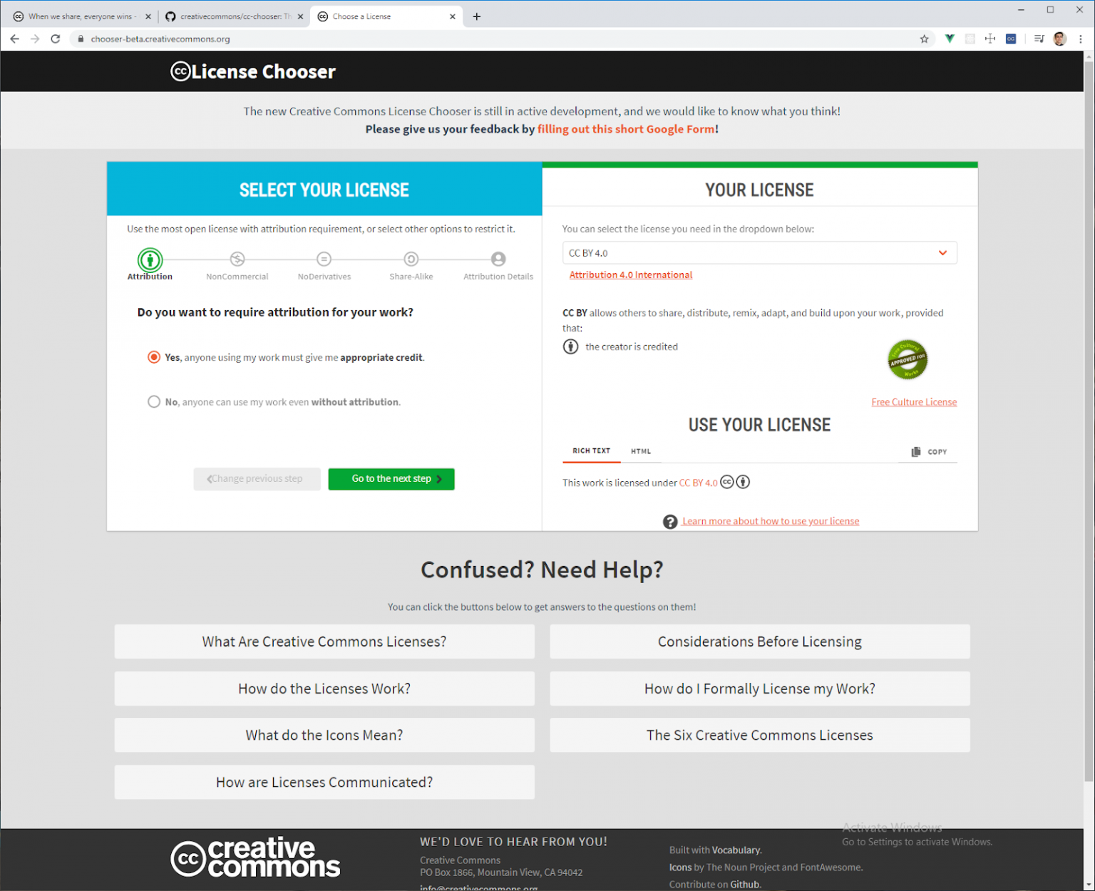 Here’s a Sneak Peek at the Updated Creative Commons License Chooser ...